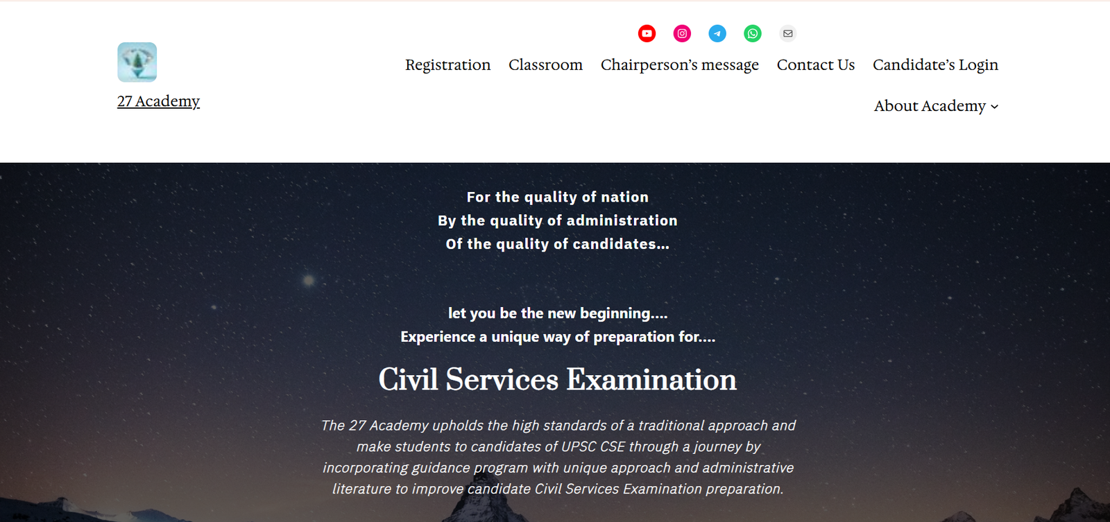 About Academy - 27 Academy - UPSC CSE